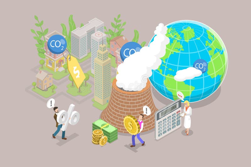 3D Isometric Flat Vector Illustration of Carbon Tax Stock Vector ...