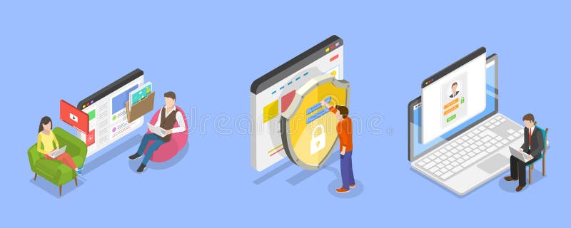 3D Isometric Flat Vector Illustration of Cloud Services Stock Vector ...