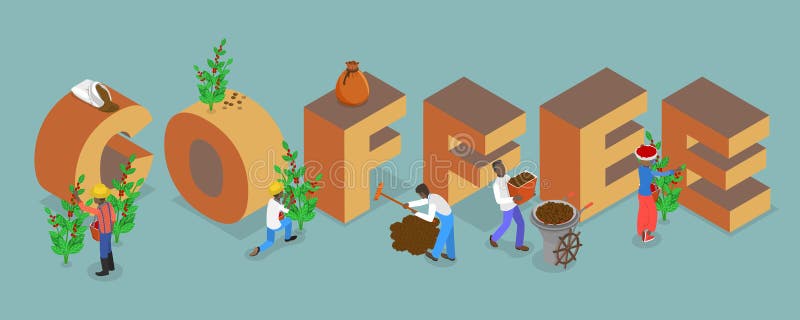 3D Isometric Flat Vector Illustration of Coffee Banner Stock Vector ...