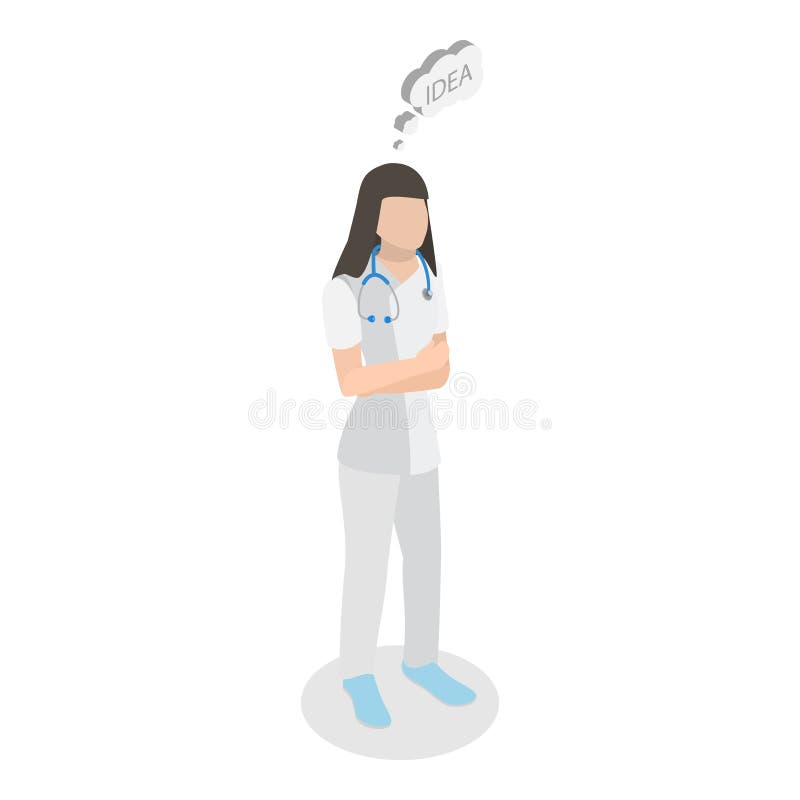 3D Isometric Flat Vector Illustration of Concerned Doctor. Item 2 Stock ...