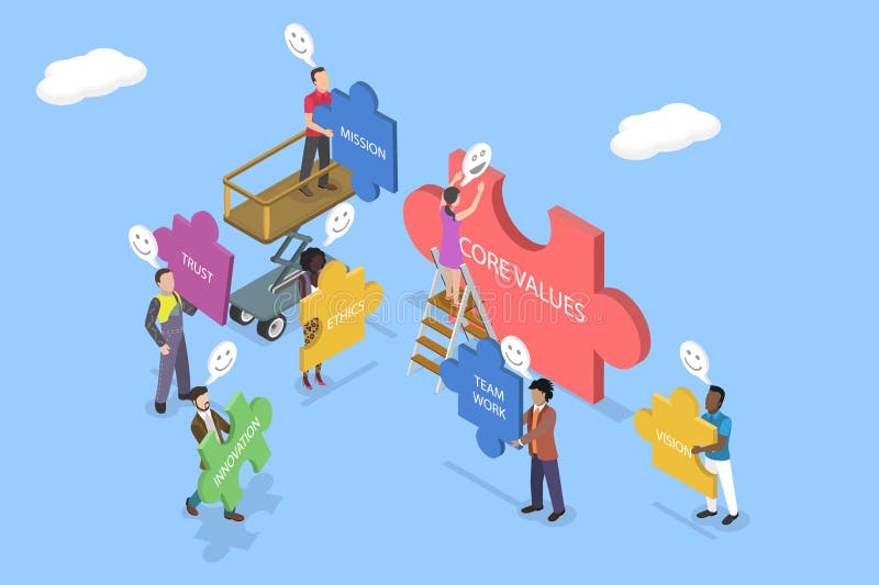 3D Isometric Flat Vector Illustration of Core Values Stock Vector ...