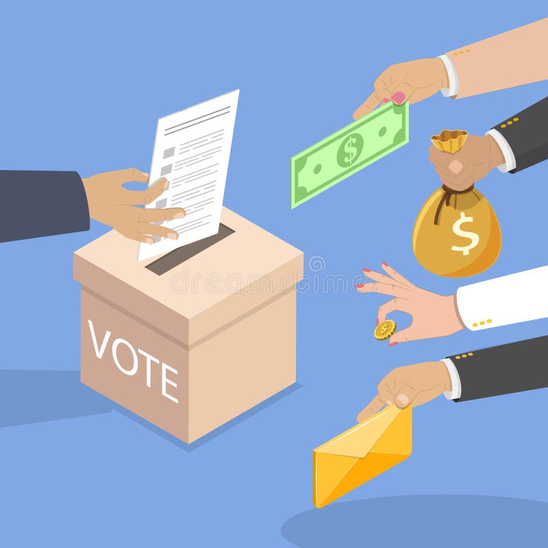 3D Isometric Flat Vector Illustration of Corruption in Politics Stock ...