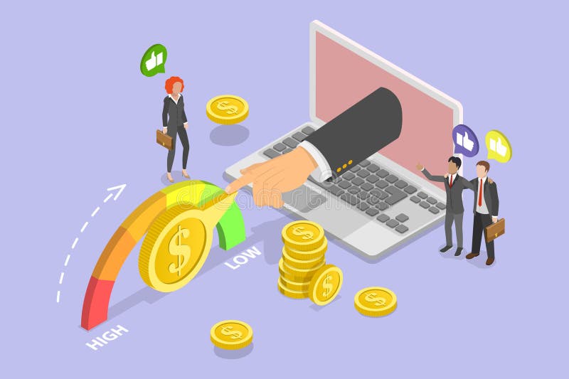 3D Isometric Flat Vector Illustration of Cost Cutting and Efficiency ...