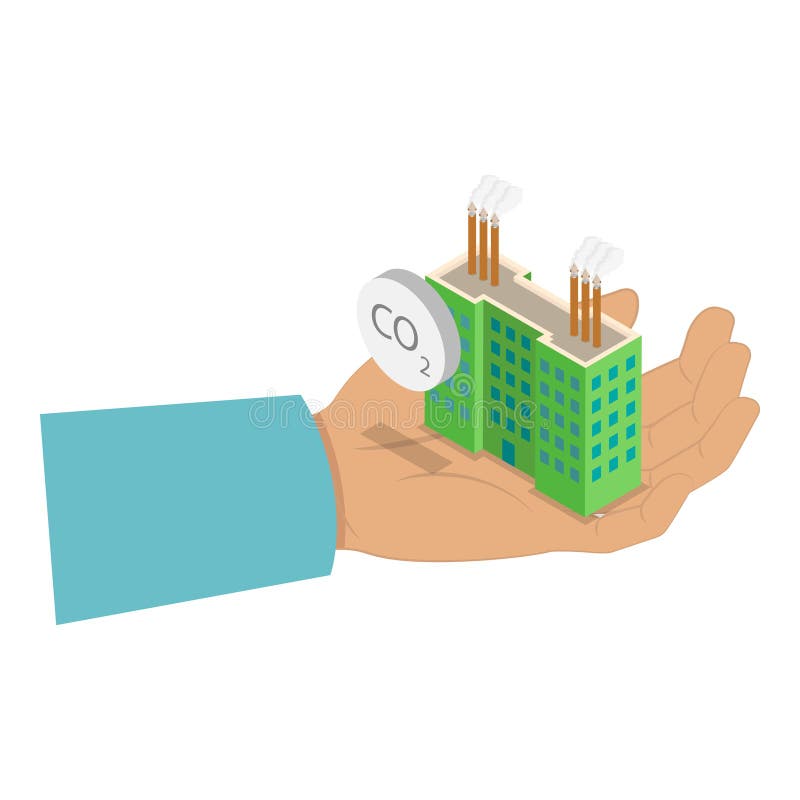 3D Isometric Flat Vector Illustration of Decarbonisation and ...