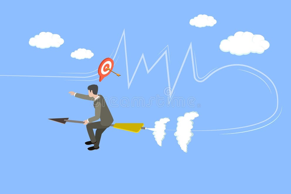 3D Isometric Flat Vector Illustration of Different Way To Reach Target ...