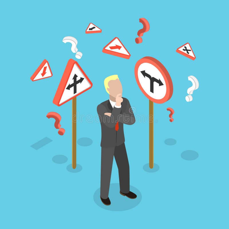 3D Isometric Flat Vector Illustration of Difficult Choice Stock Vector ...
