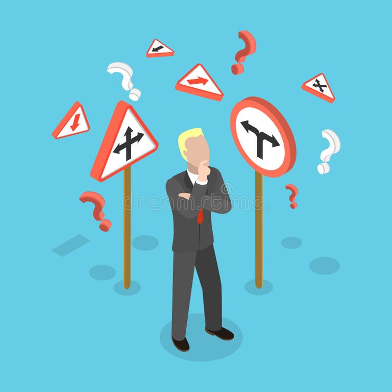 3D Isometric Flat Vector Illustration of Difficult Choice Stock Vector ...