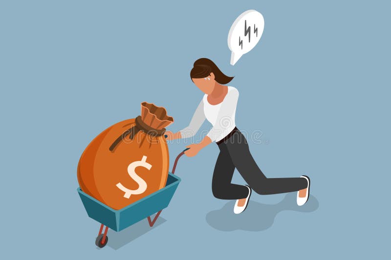 Money Making Process Isometric Concept. Stock Vector - Illustration of ...