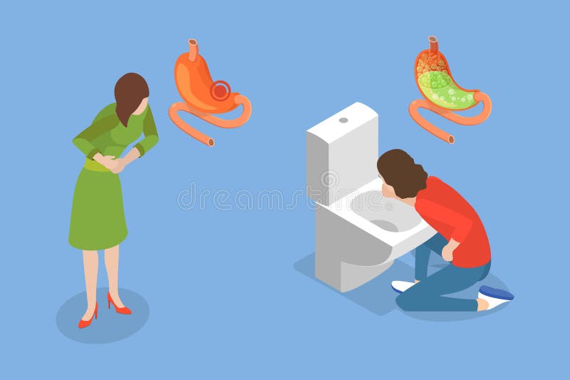 3D Isometric Flat Vector Illustration of Digestive Problem Stock Vector ...