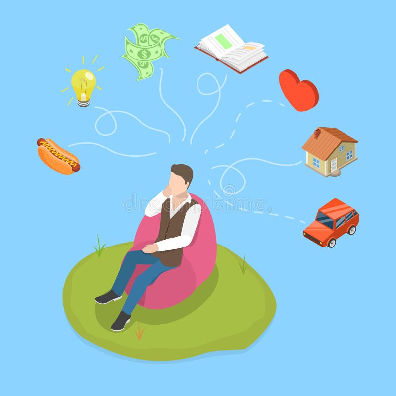 3D Isometric Flat Vector Illustration of Dreaming Stock Illustration ...