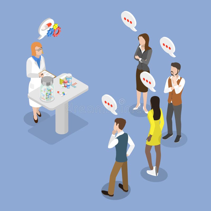 3D Isometric Flat Vector Illustration of Drug Testing Process Stock ...