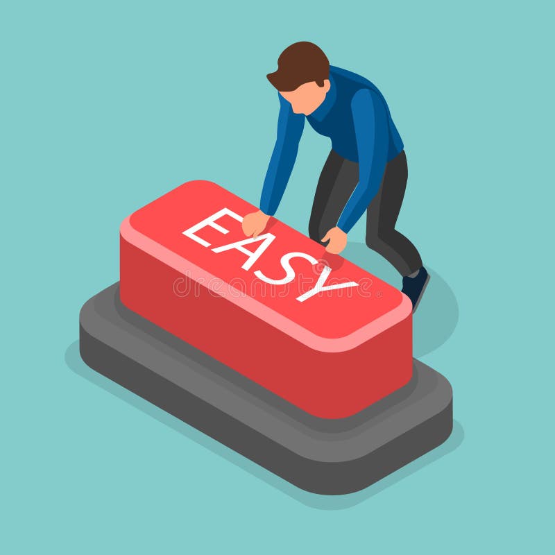 3D Isometric Flat Vector Illustration of Easy Button Stock Vector ...