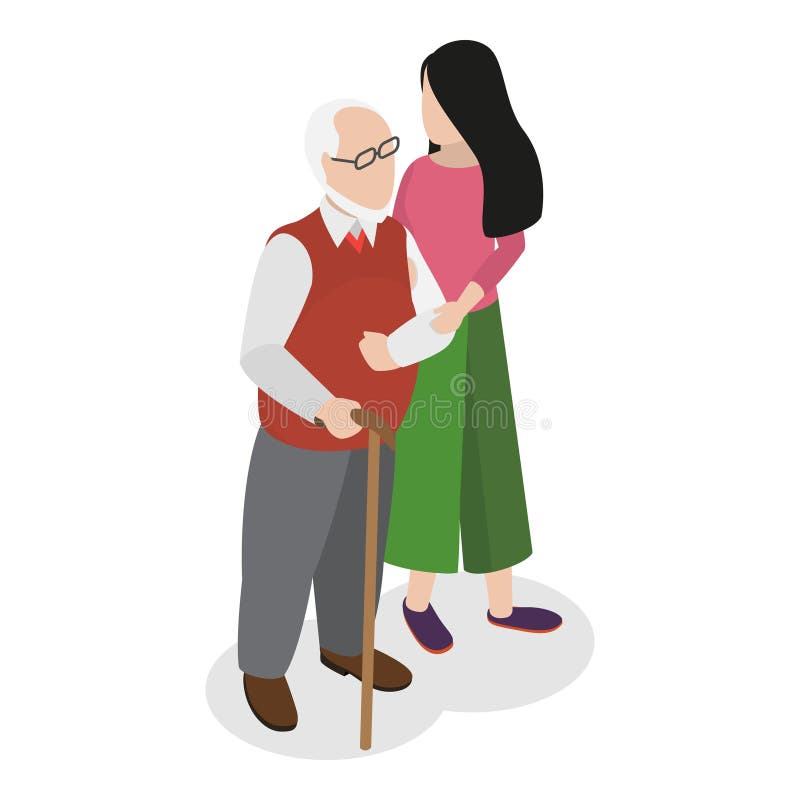 3D Isometric Flat Vector Illustration of Elderly People. Item 2 Stock ...