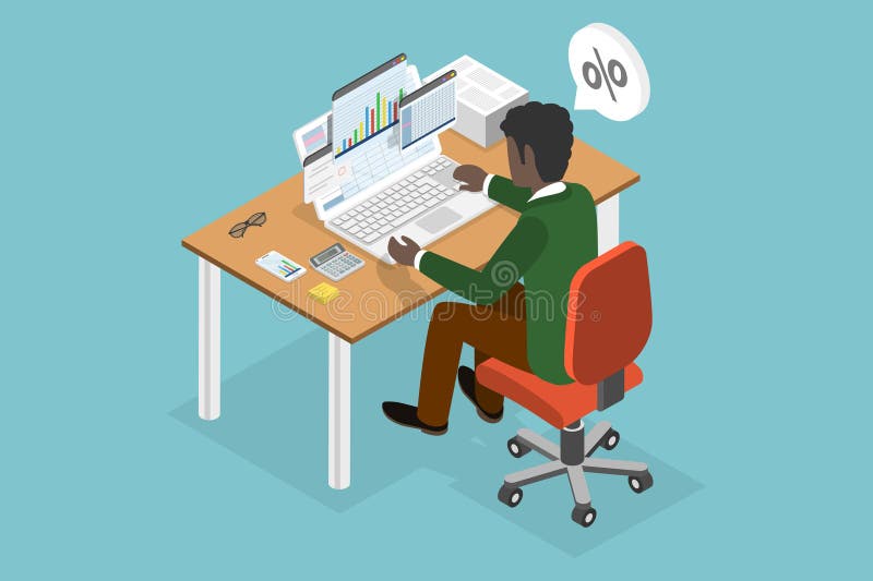 3D Isometric Flat Vector Illustration of Electronic Invoice Stock ...