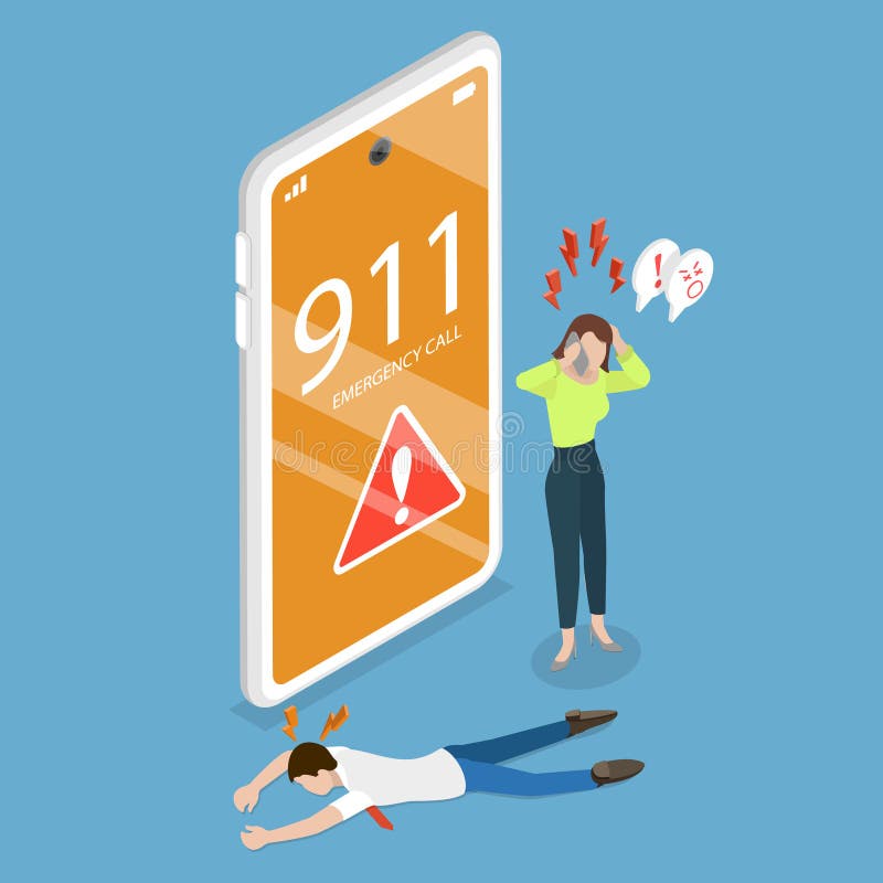 3D Isometric Flat Vector Illustration of Emergency Call Stock Vector ...