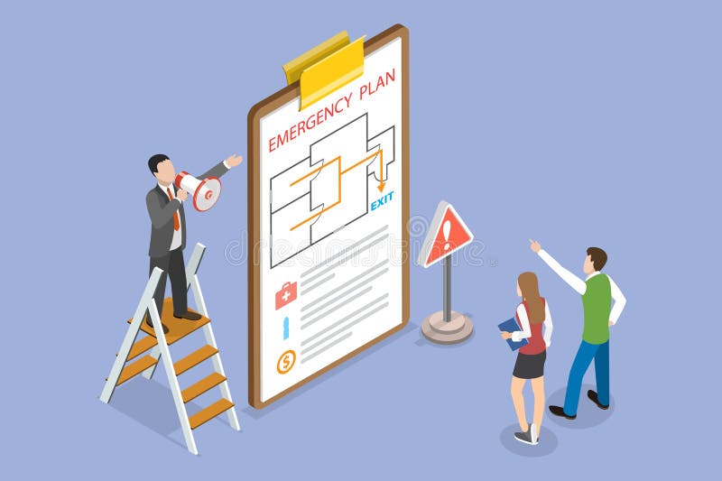 3D Isometric Flat Vector Illustration of Emergency Map Stock ...