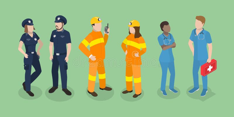 3D Isometric Flat Vector Illustration of Emergency Services Stock ...