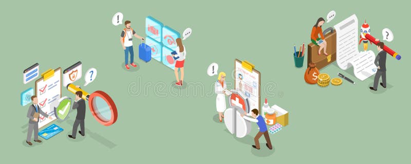 3D Isometric Flat Vector Illustration of Employee Benefits Stock Vector ...