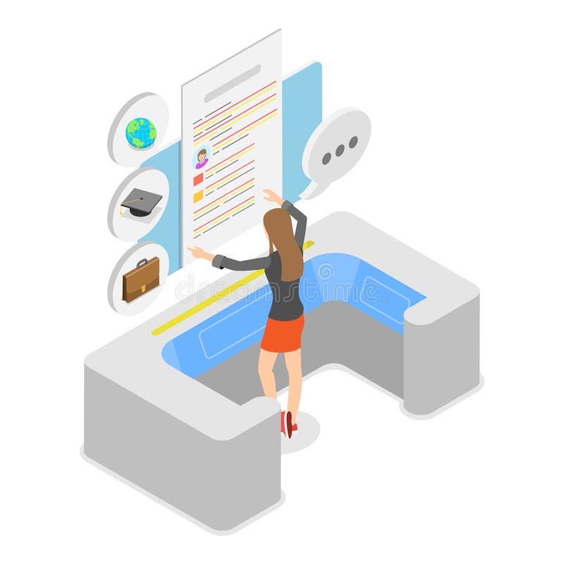 3D Isometric Flat Vector Illustration of Entry Permission. Item 2 Stock ...