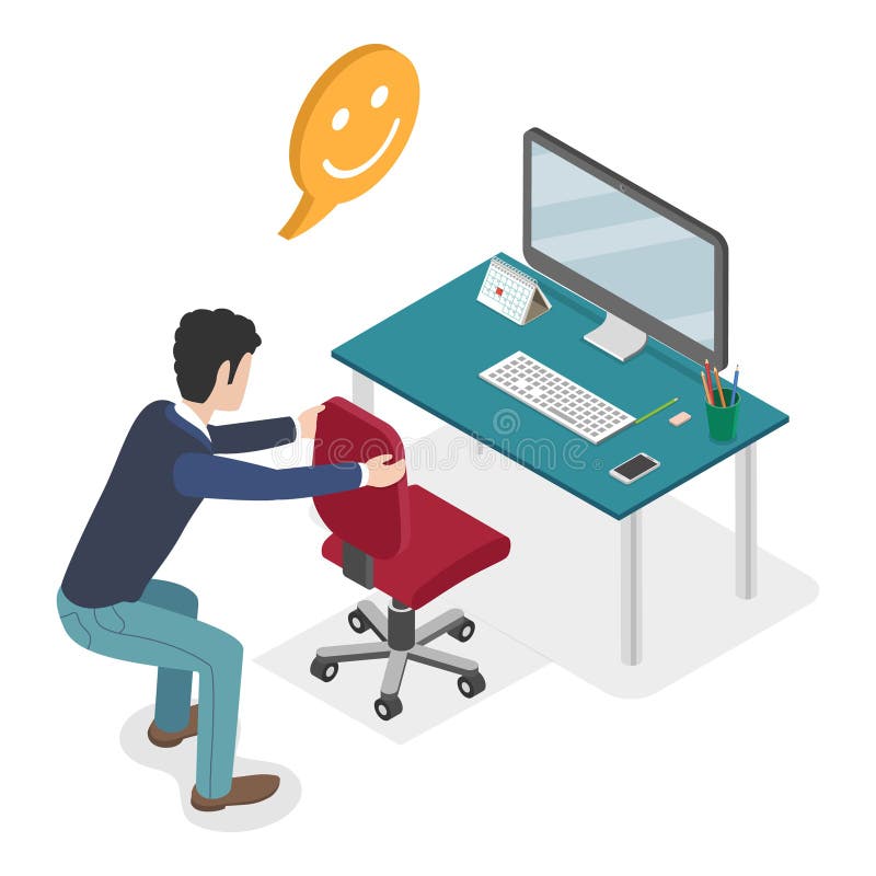 3D Isometric Flat Vector Illustration of Exercise at Work. Item 3 Stock ...