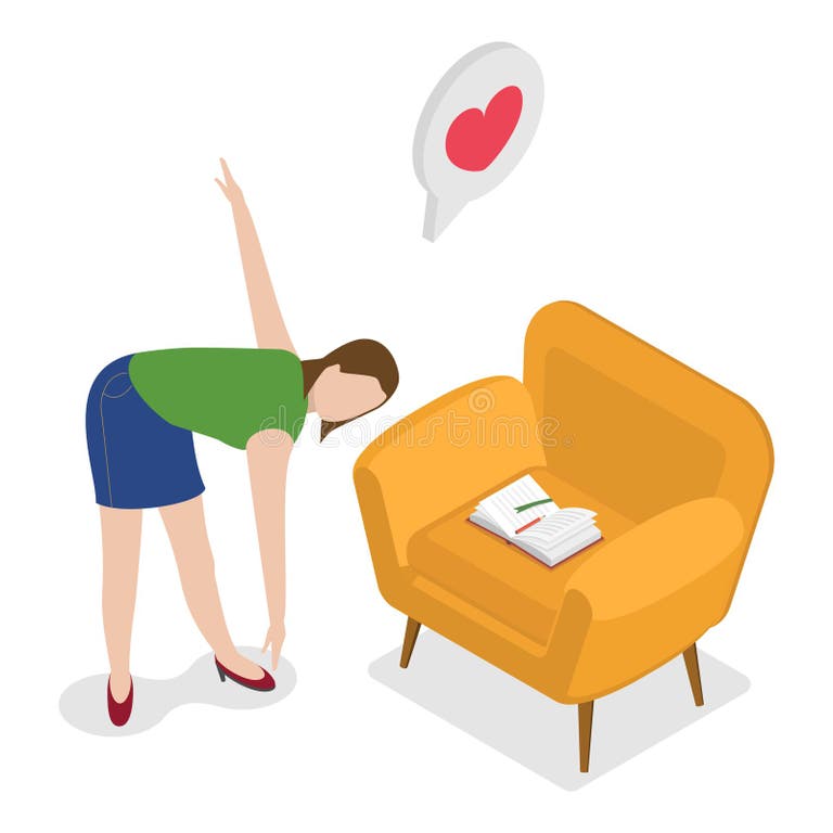 3D Isometric Flat Vector Illustration of Exercise at Work. Item 4 Stock ...