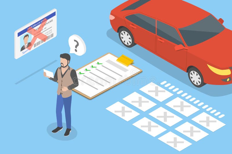 3D Isometric Flat Vector Illustration of Expired Driving License Stock ...