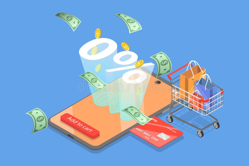 3D Isometric Flat Vector Illustration of Financial Campaign Promotion ...