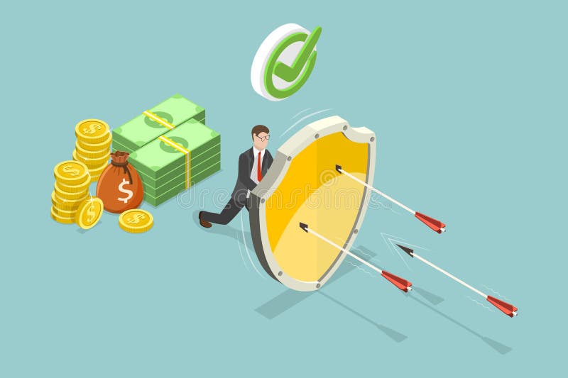 3D Isometric Flat Vector Illustration of Financial Security Stock ...