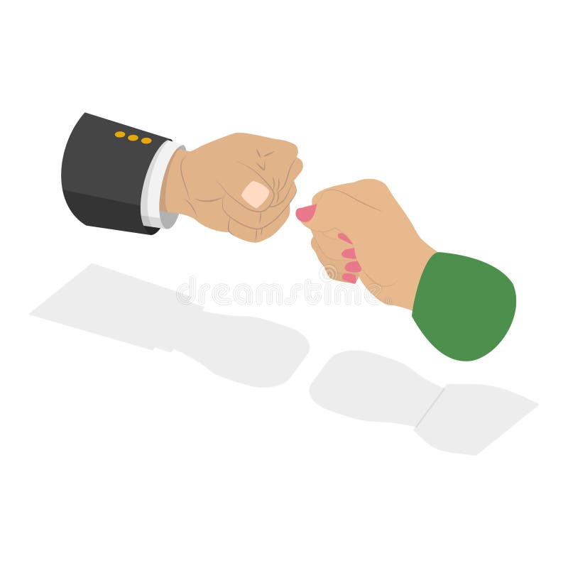 3D Isometric Flat Vector Illustration of Fists Bump Punch. Item 3 Stock ...