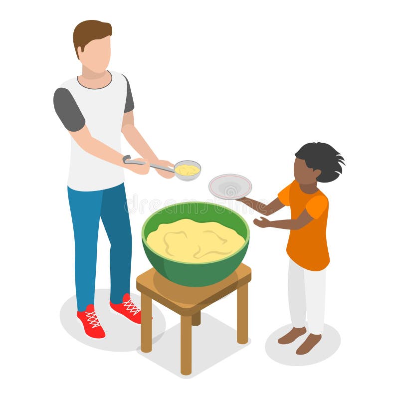 3D Isometric Flat Vector Illustration of Food Crisis. Item 1 Stock ...