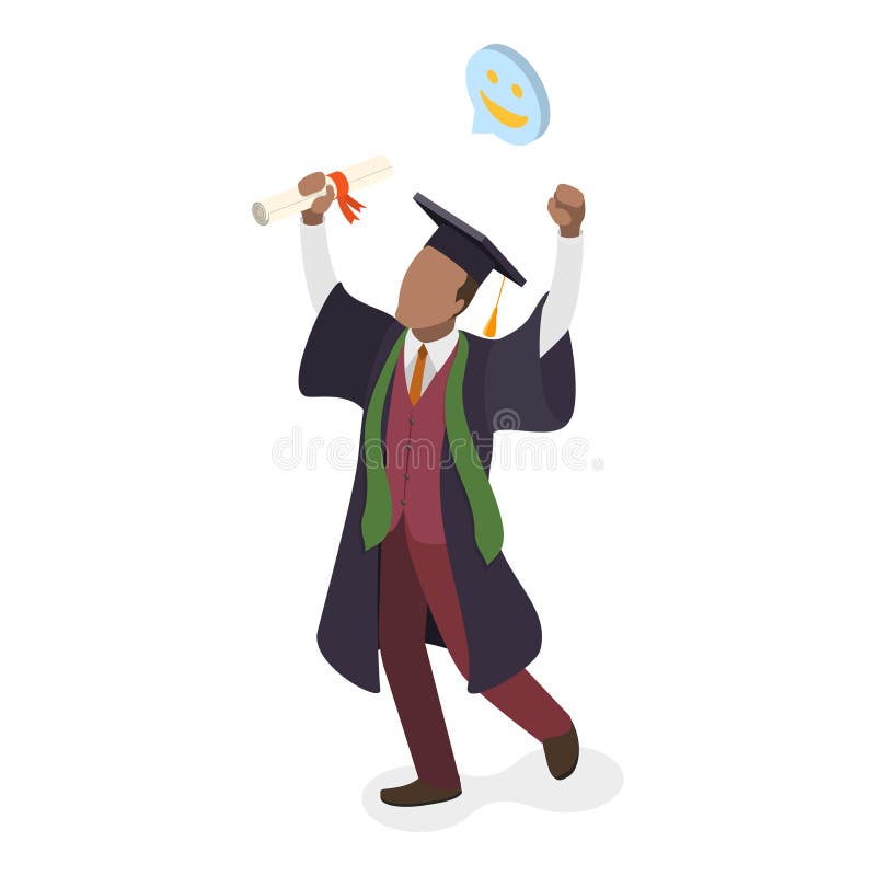 3D Isometric Flat Vector Illustration of Graduate People. Item 2 Stock ...