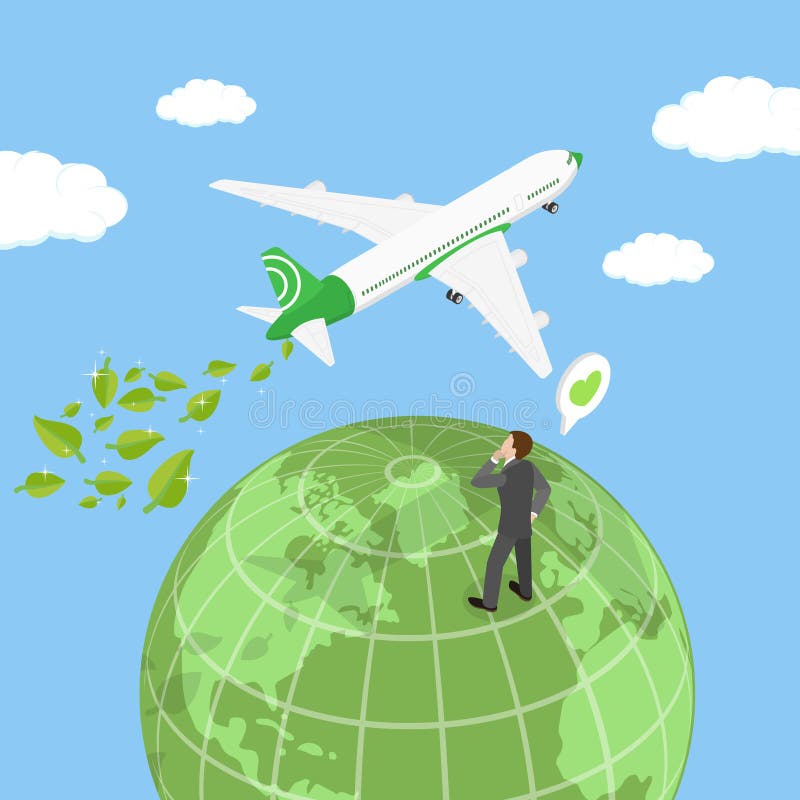 3D Isometric Flat Vector Illustration of Green Aviation Fuel Stock ...