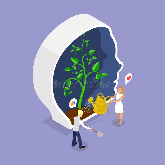 3D Isometric Flat Vector Illustration of Growth Mindset Stock Vector ...