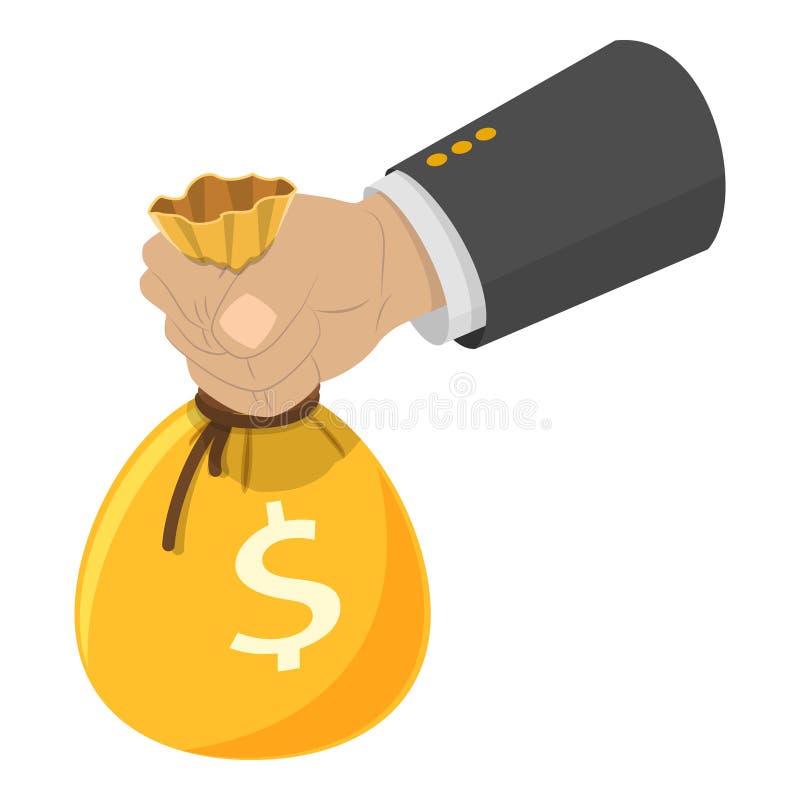 3D Isometric Flat Vector Illustration of Hands Holding Money in Various ...