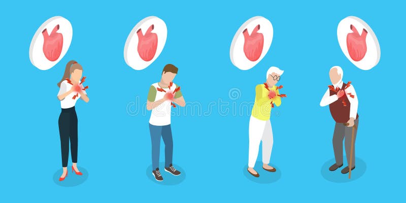 3D Isometric Flat Vector Illustration of Heart Attack Stock Vector ...