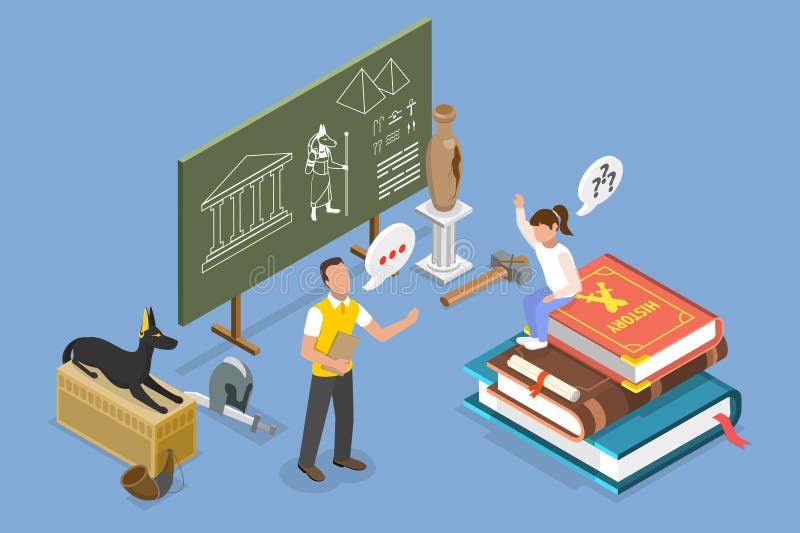 3D Isometric Flat Vector Illustration of History School Subject Stock ...