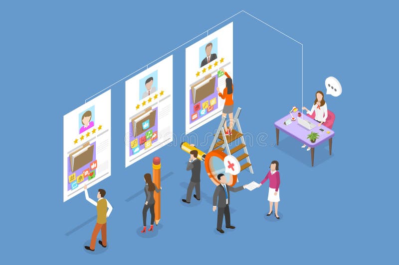 3D Isometric Flat Vector Illustration of HR Profile Stock Vector ...