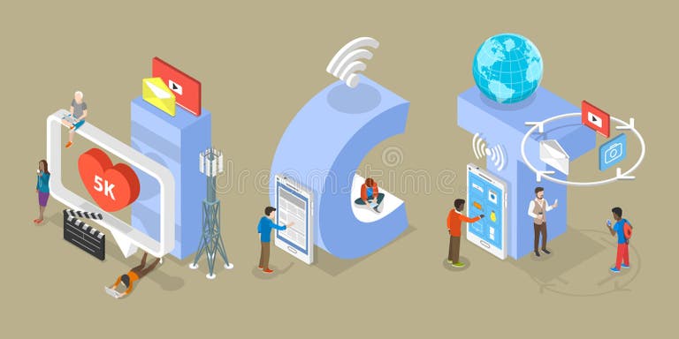 3D Isometric Flat Vector Illustration of ICT Stock Vector ...