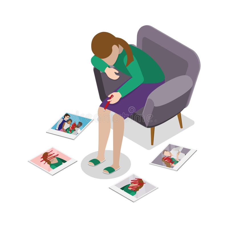 3D Isometric Flat Vector Illustration of Inner Conflict. Item 5 Stock ...