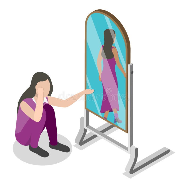 3D Isometric Flat Vector Illustration of Inner Conflict. Item 3 Stock ...