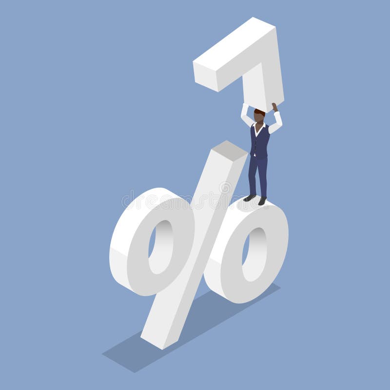 3D Isometric Flat Vector Illustration of Interest Rate Increase Stock ...