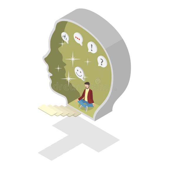 3D Isometric Flat Vector Illustration of Introvert Vs Extrovert. Item 2 ...