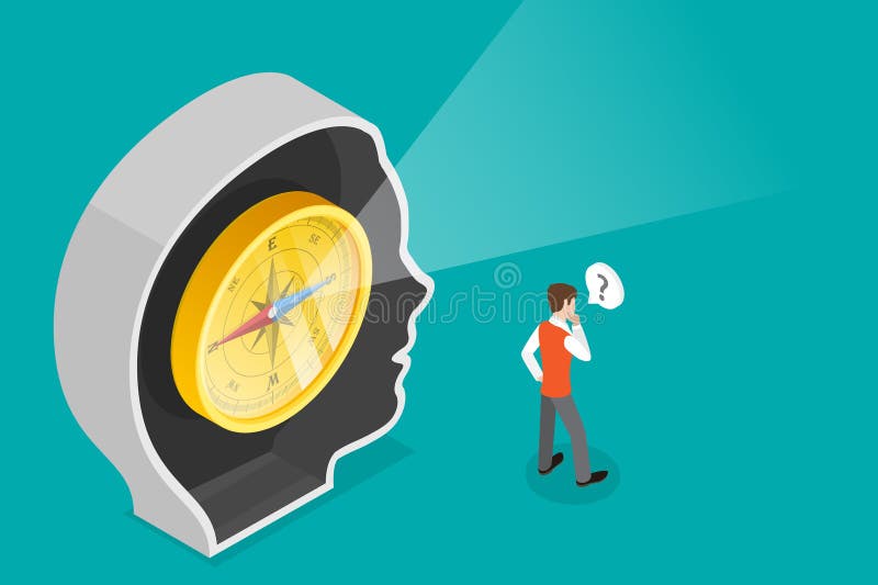 3D Isometric Flat Vector Illustration of Intuition or Future Vision ...