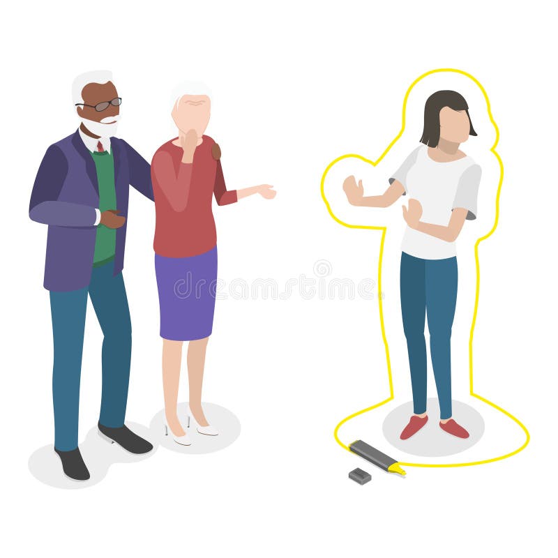 3D Isometric Flat Vector Illustration of Invisible Boundary. Item 4 ...