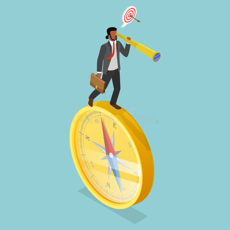 3D Isometric Flat Vector Illustration of Leadership Visionary Stock ...