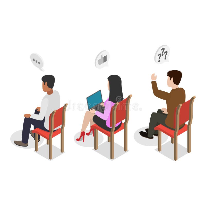 3D Isometric Flat Vector Illustration of Lecture or Seminar. Item 2 ...
