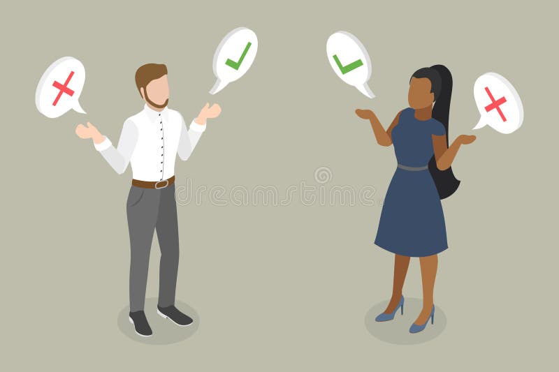 3D Isometric Flat Vector Illustration of Making Decision Stock Vector ...