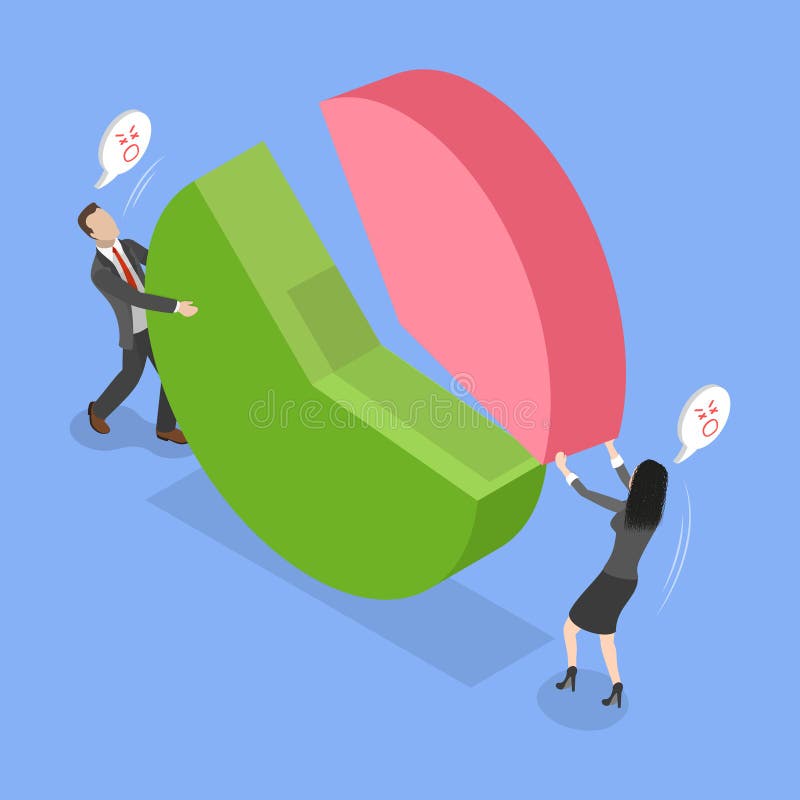 3D Isometric Flat Vector Illustration of Market Share Stock Vector ...