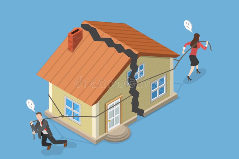 3D Isometric Flat Vector Illustration of Marriage Problems Stock Vector ...