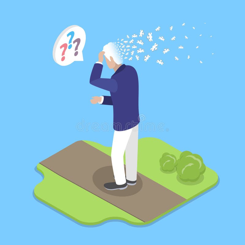 3D Isometric Flat Vector Illustration of Memory Loss Stock Vector ...